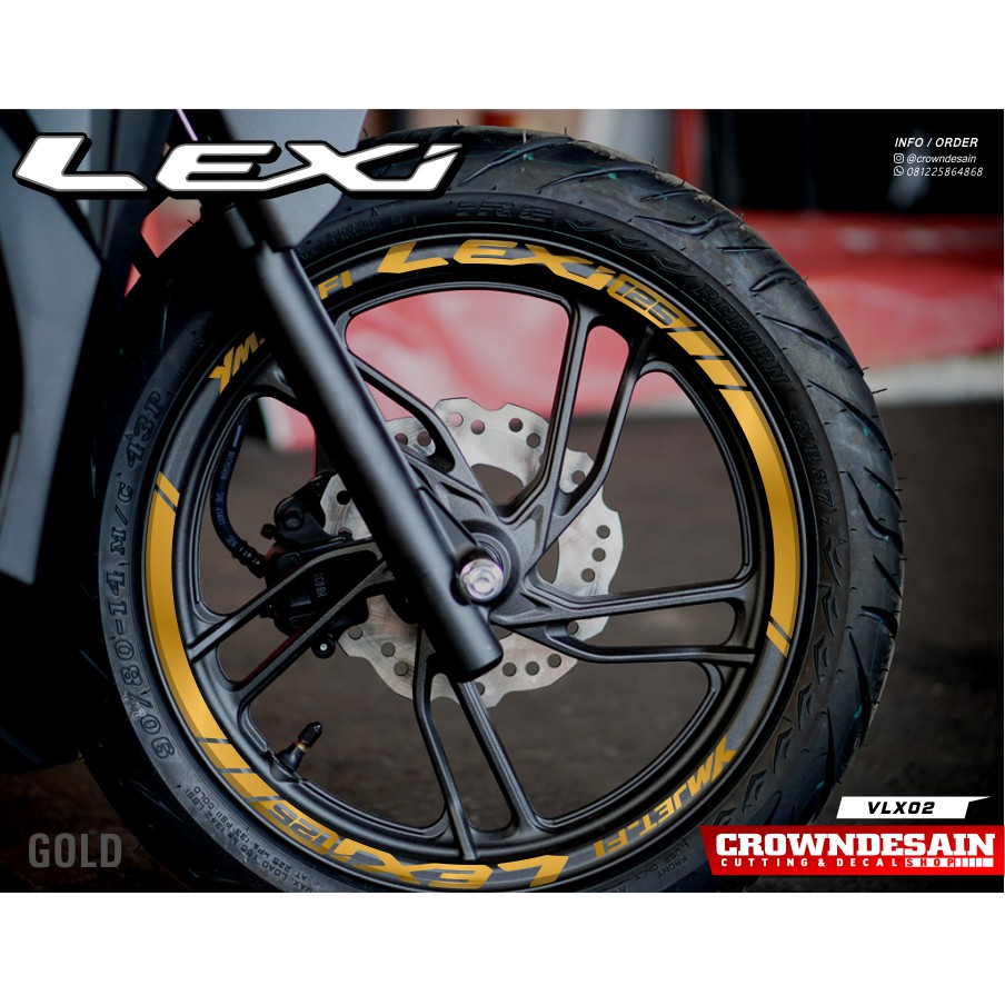 Jual Sticker Velg Motor Yamaha Lexi Gold VLX02 G | Shopee Indonesia