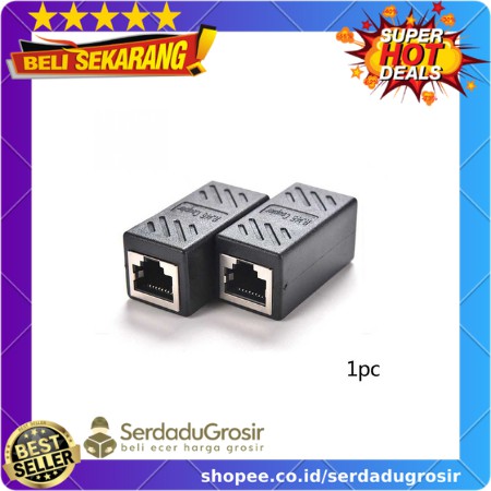 Jual RJ45 Female to Female Cat6 Network LAN Extension Adapter Connector ...