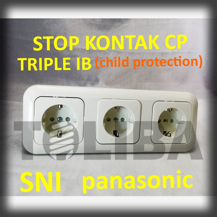 Jual stopkontak triple / stop kontak 3 lubang arde cp ib panasonic SNI ...