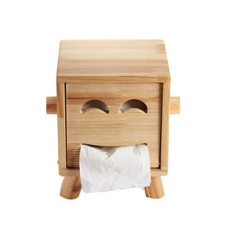 Jual READY STOK) wooden smiley face tissue box/ kotak tempat tissue ...
