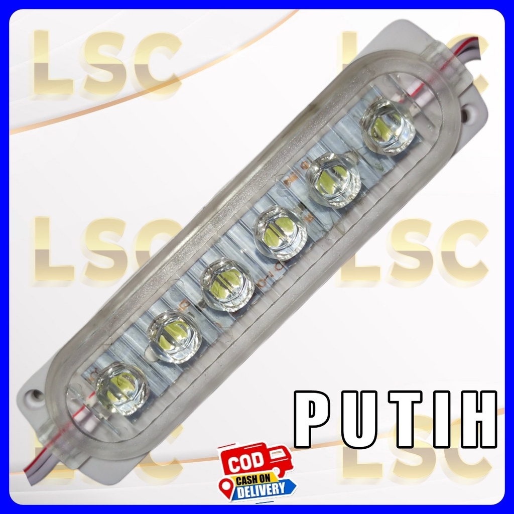 Jual Lampu LED 6 mata 1x6 Ultrasonic 24 volt, lampu truk bis | Shopee ...