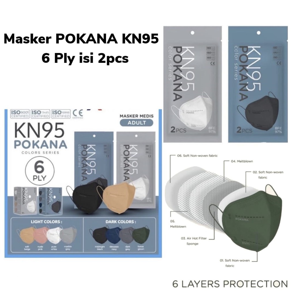 Jual *NEW* POKANA KN95 Masker 6 Ply Dewasa Earloop Adult Surgical Face ...