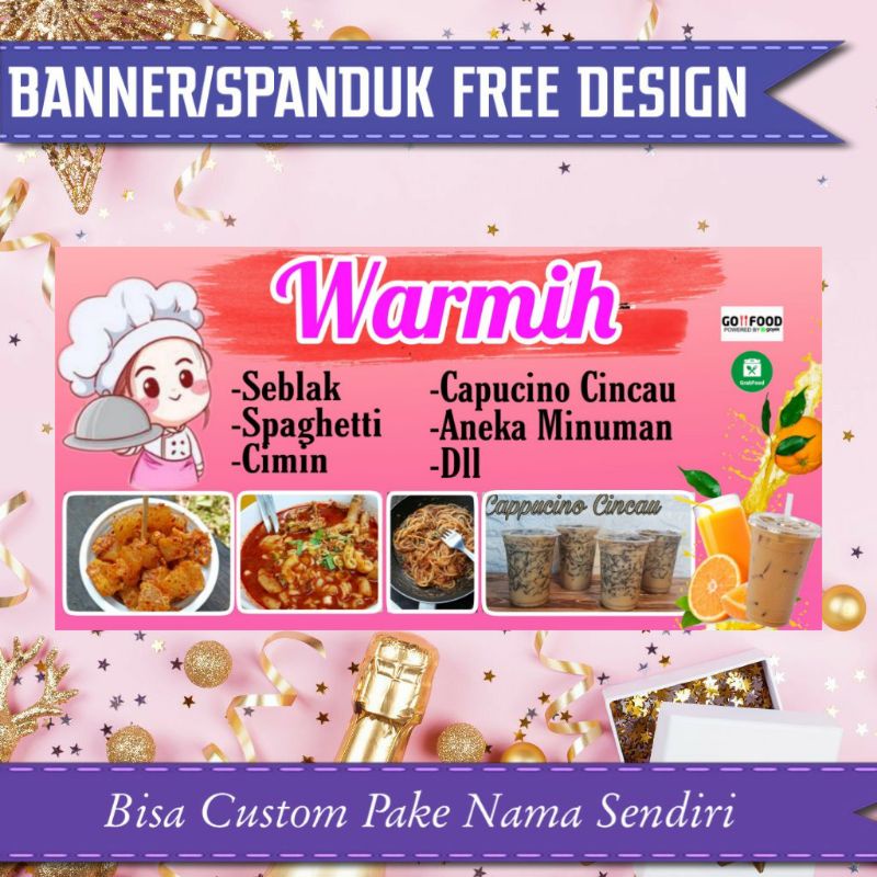 Jual SPANDUK/BANNER WARUNF CEMILAN/SEBLAK MURAH | Shopee Indonesia