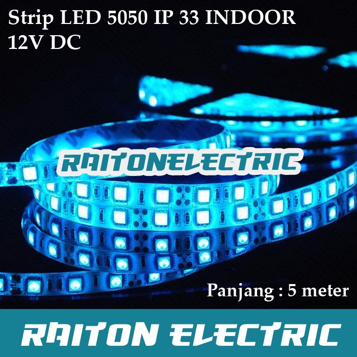 Jual Lampu led strip 5050 SMD Biru Blue Indoor Outdoor IP 44 12V LED ...