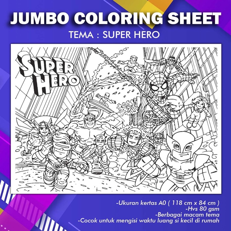 Jual JUMBO COLORING SHEET 84x118cm KERTAS MEWARNAI JUMBO KERTAS ...