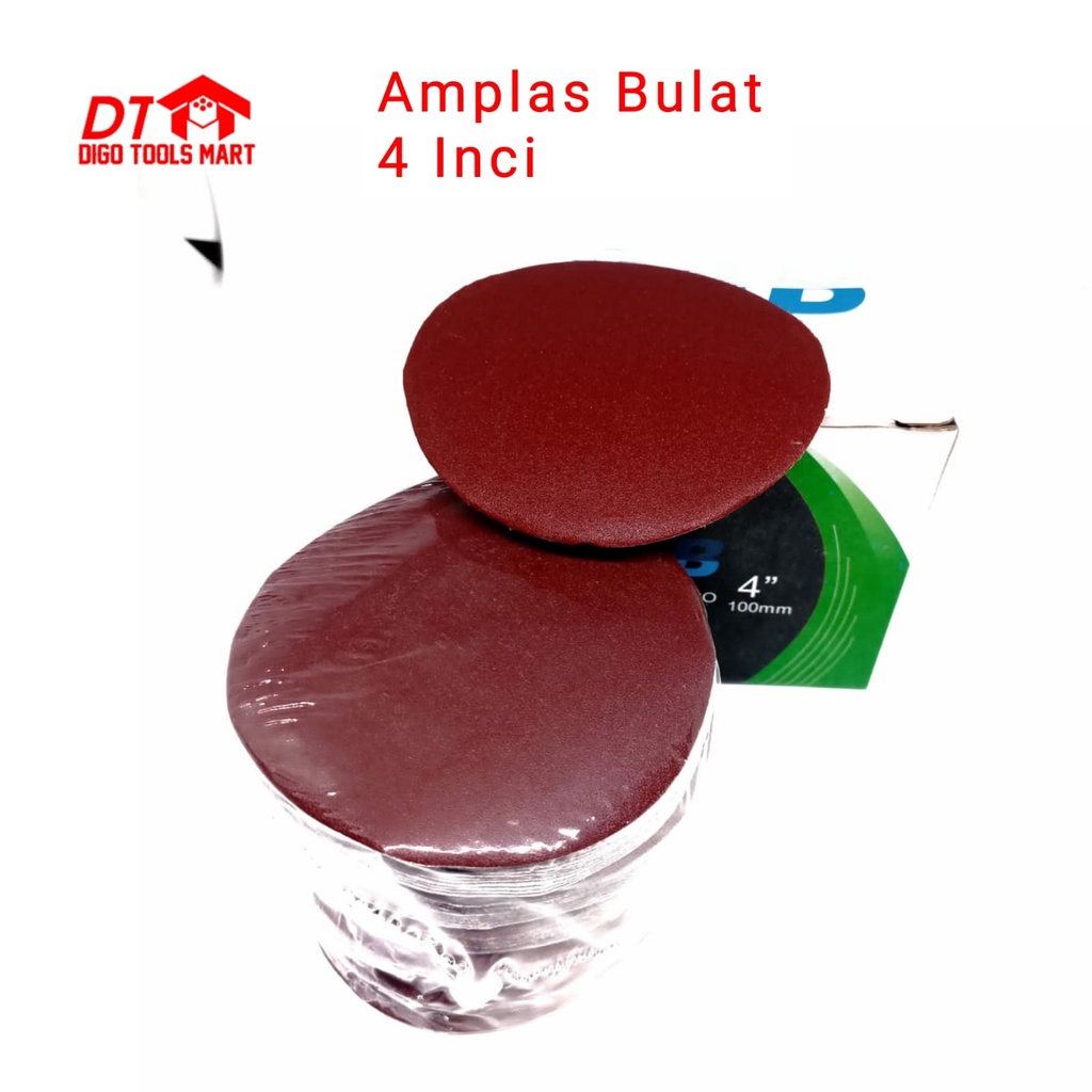 Jual Amplas Bulat 4 Inci Ampelas Tempel 12 Pcs Grid 80 150 240 | Shopee ...