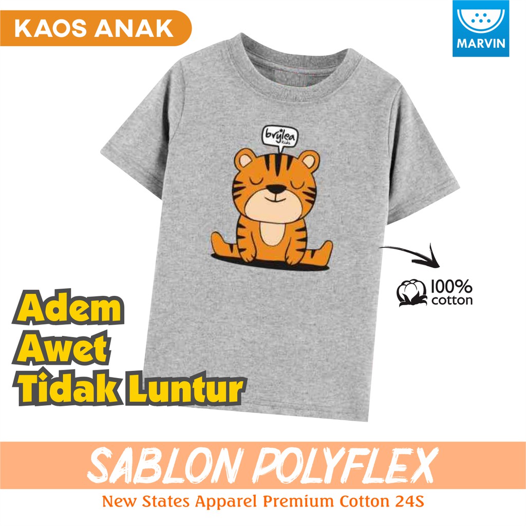 Jual Kaos Anak Tiger Funny Polyflex Printable pod print on demand ...