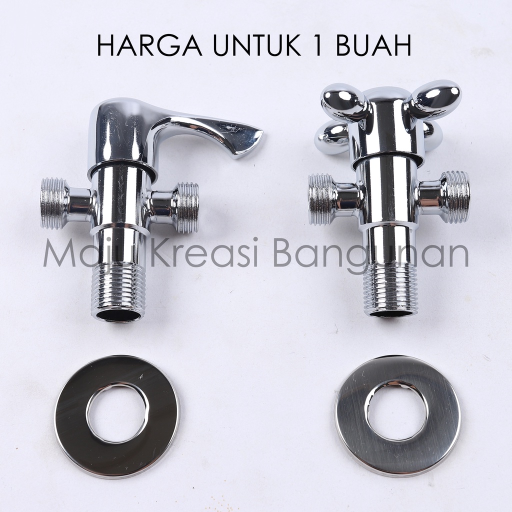 Jual Stop Kran Kloset 2 Cabang Nekel Nikel Double Jet Shower Keran ...