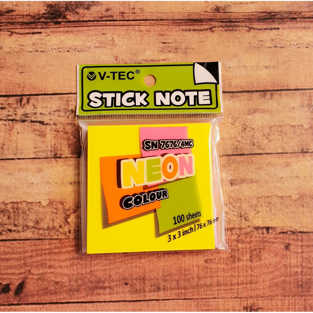 Jual Kertas Tempelan Neon Vtec SN 7676/4MC - Stick Note Vtec 3x3inch ...