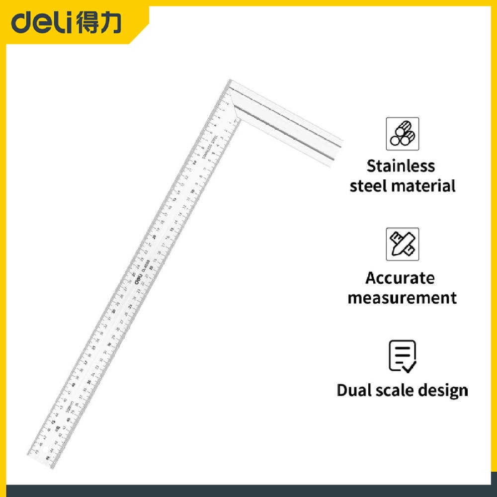 Jual Deli Steel Angle Ruler/ Penggaris Siku Tukang 500mm Untuk Mengukur ...