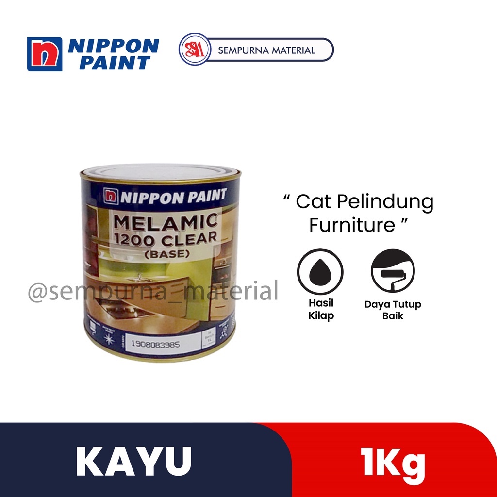 Jual Cat Kayu Nippon Paint Melamic - Clear 1kg - Putih | Shopee Indonesia