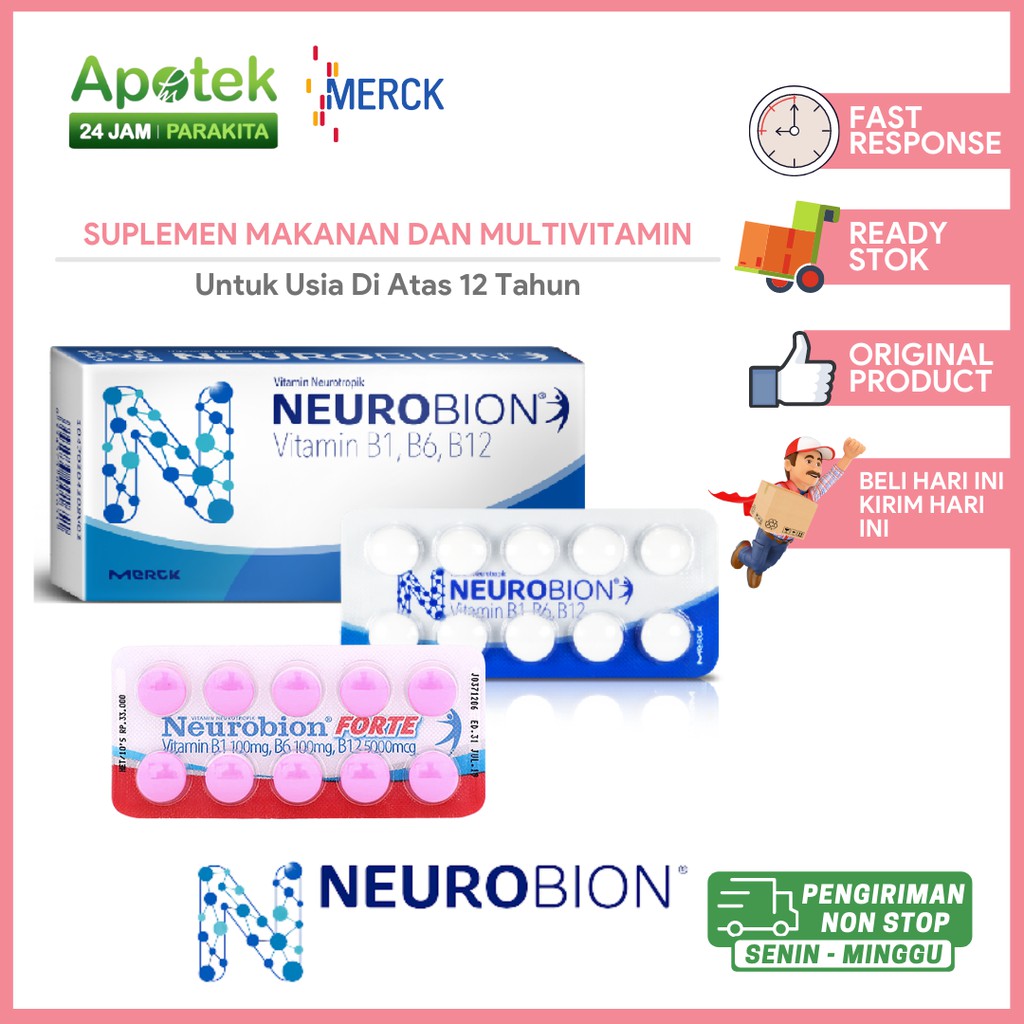 Jual Neurobion/ Neurobion Forte Suplemen Vitamin Saraf/ Neurotropik ...