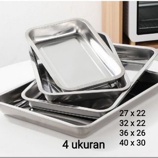 Jual Nampan stainless steel baki baking Tray kue roti dapur talang cake ...