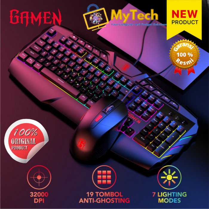 Jual GAMEN STATION PROFESSIONAL GAMING KEYBOARD + MOUSE COMBO 3200 DPI ...