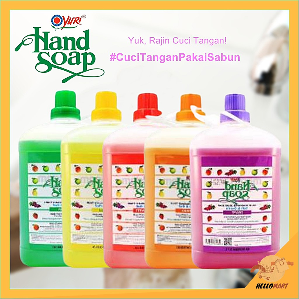 Jual ORIGINAL YURI Hand Soap Jerigen 3.7 Liter / YURI Sabun Cuci Tangan ...