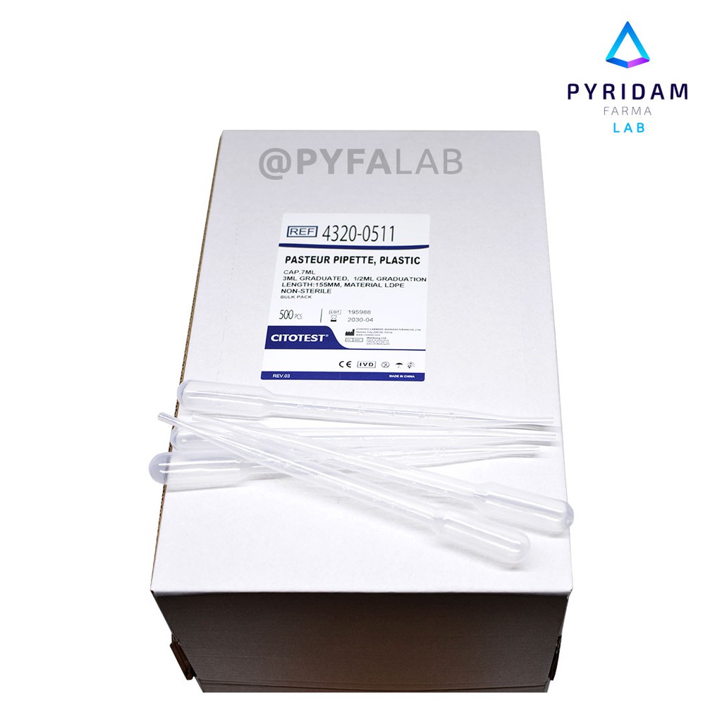 Jual Citotest (4320-0511) Pasteur Pipette 3 ml Non Sterile (500 pcs ...