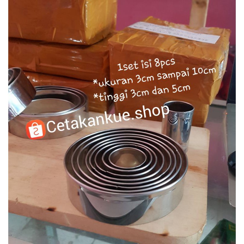 Jual Ring roti 1set isi 8pcs ukuran 3cm sampai 10cm/ring cutter/ring ...