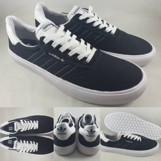 Jual Sepatu Kets Adidas Cargo Retro Sneakers Black White Hitam Putih ...