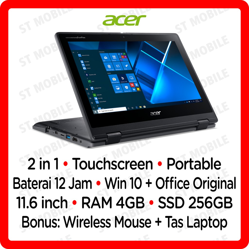 Jual Laptop 2 in 1 Touchscreen Acer 4GB 11 12 inch SSD 256GB Windows 10 ...