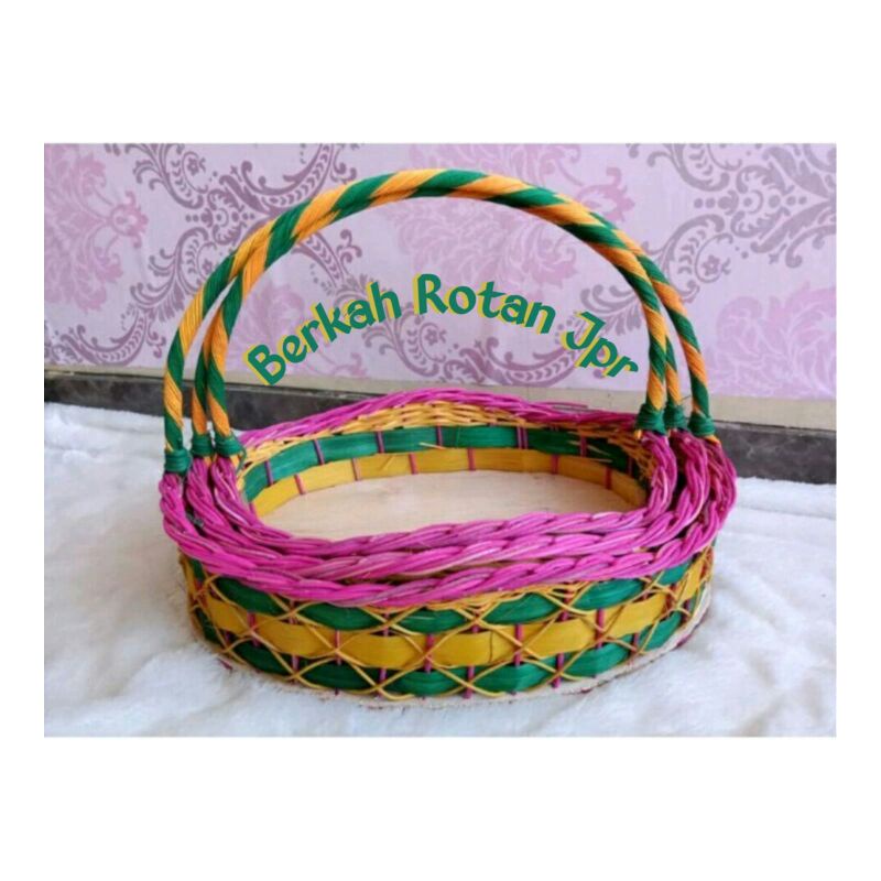 Jual KERANJANG PARCEL ROTAN 1 SET ISI 3 MODEL SILANG WARNA/KERANJANG ...