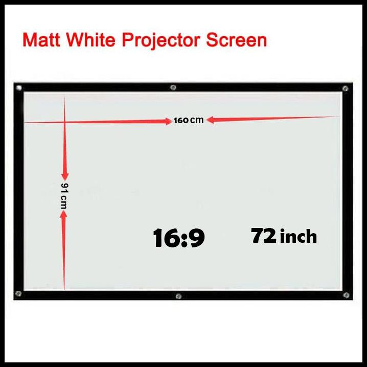 Jual Layar Proyektor 72 Inch, Ukuran 160 X 91 Cm (Screen Projector ...