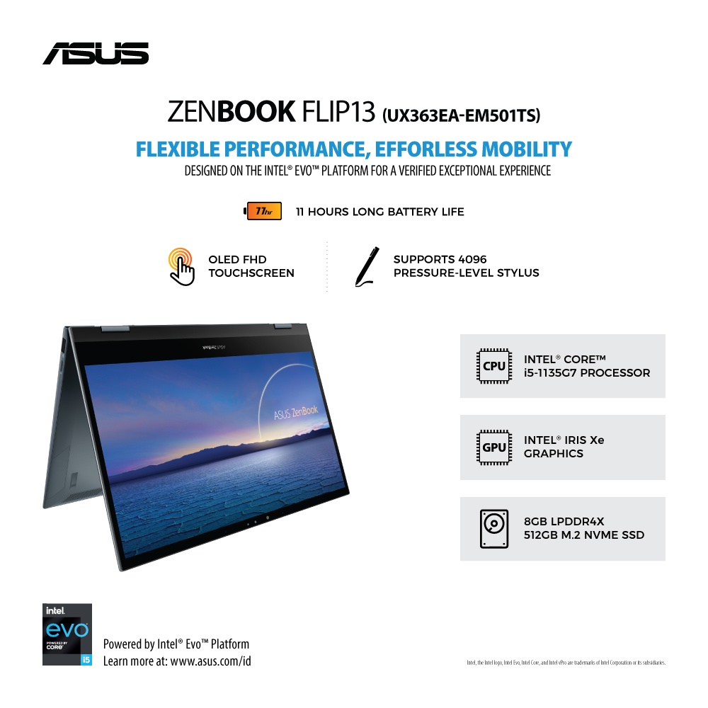 Jual ASUS UX363EA-EM501TS 13.3",I5-1135G7/IrisXe/8G/512G/OLED/PINE GREY ...