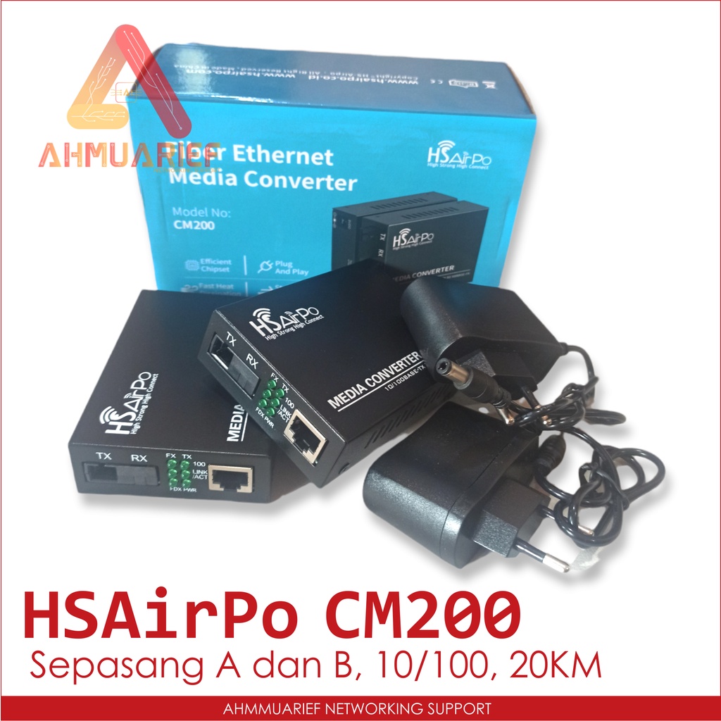 Jual HSAirPo HS AirPo CM200 Fiber Optik Media Converter 100Mbps 20KM | Shopee Indonesia