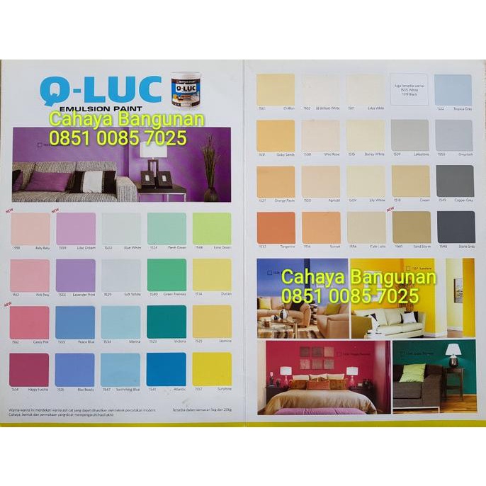 Jual QLUC Q Luc Qiluc Cat Tembok Warna Nippon Paint Pail Pel 20 20Kg ...