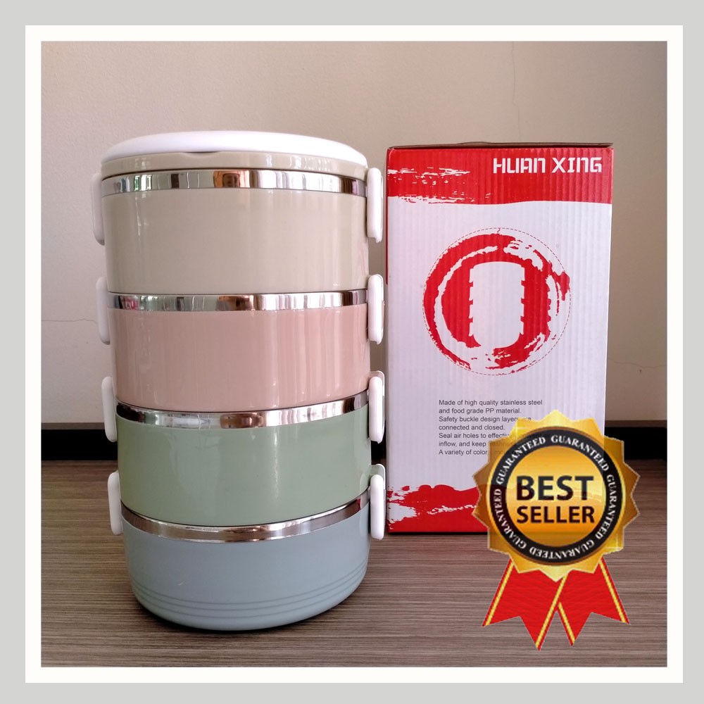 Jual Rantang Stainless Steel 4 Susun Kotak Makan Lunch Box Tahan Panas ...
