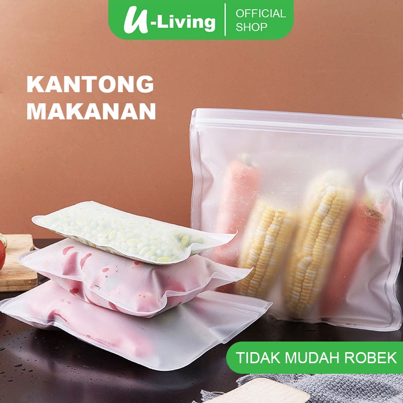 Jual U-Living Plastik Makanan Ziplock Transparent Silicone Plastik ...
