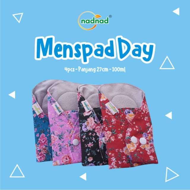 Jual Menspad Nadnad day 27cm 100ml per paket 4 biji siang menstrualpad ...