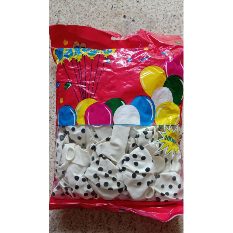 Jual Balon latex polkadot putih 100 pcs | Shopee Indonesia
