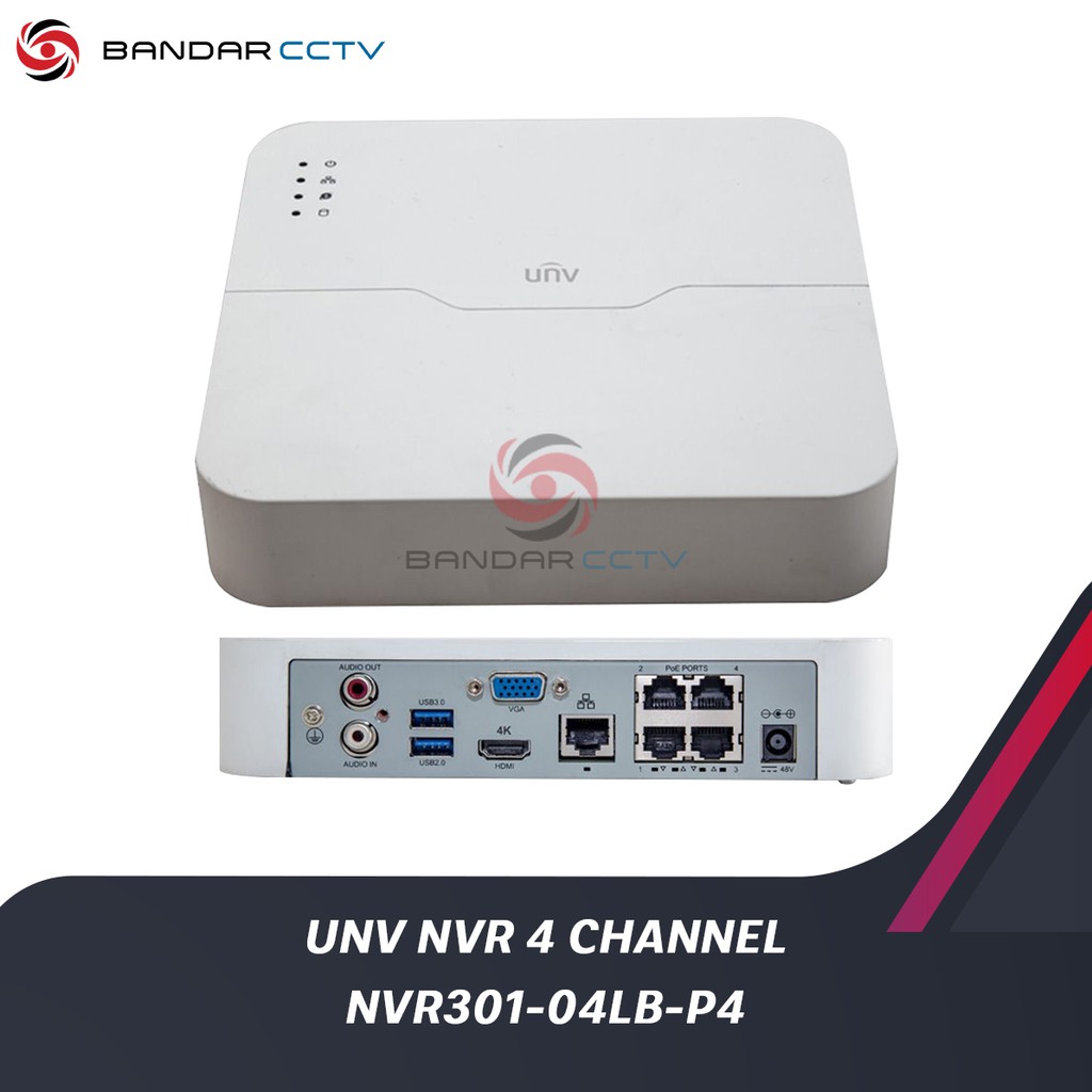 Jual UNV NVR 4 CHANNEL NVR301-04LB-P4 | Shopee Indonesia
