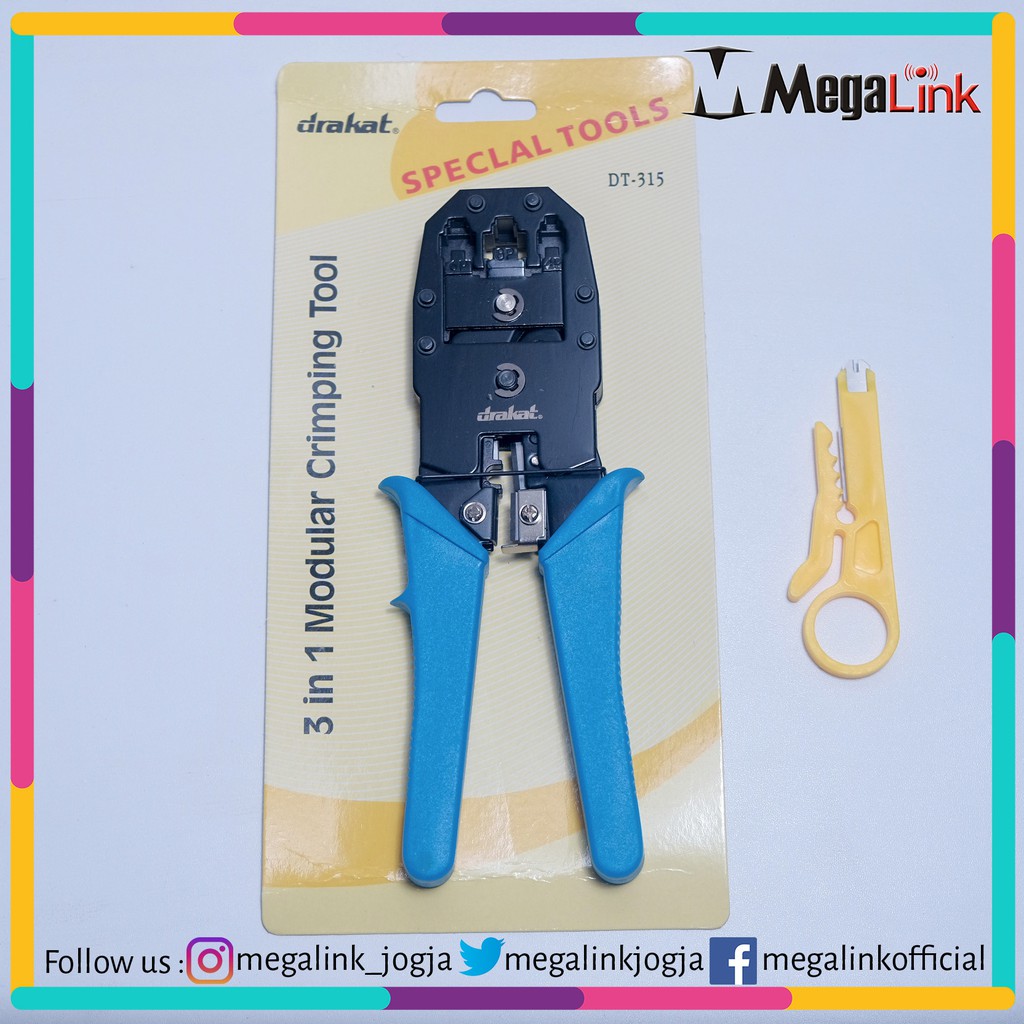 Jual Tang crimping tool OT-315 Untuk RJ45 Kabel UTP-STP Cat5 & Cat6 ...