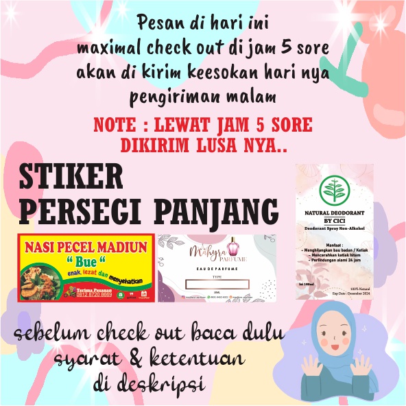 Jual STIKER PERSEGI PANJANG -- CUSTOM DESAIN | Shopee Indonesia