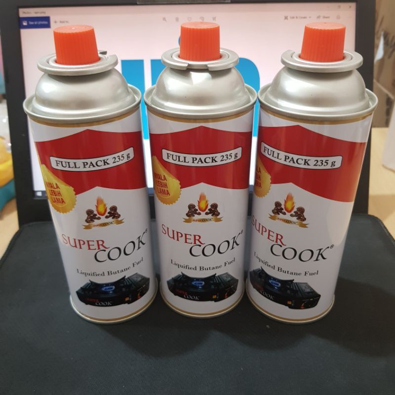 Jual GAS KALENG PORTABLE SUPER COOK 235 ML BANDUNG | Shopee Indonesia