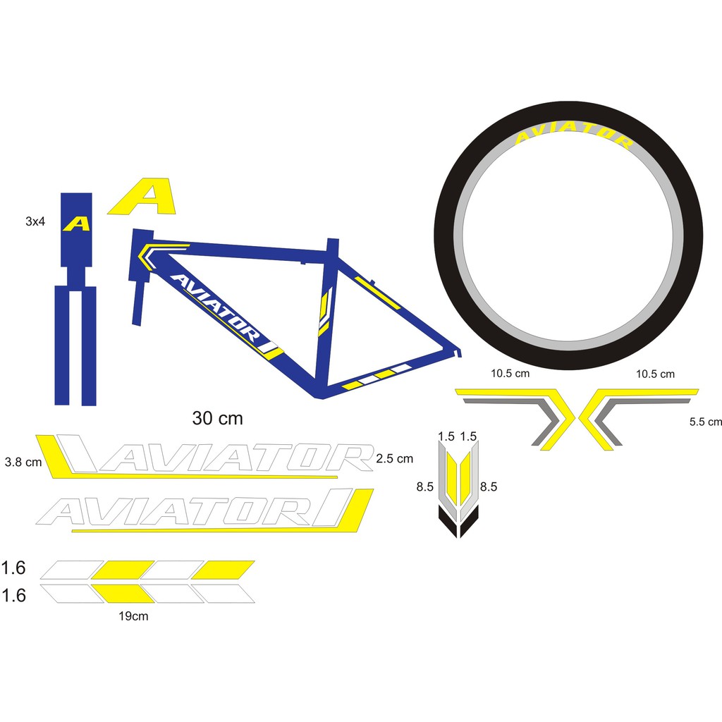 Jual sticker sepeda AVIATOR Cutting | Shopee Indonesia