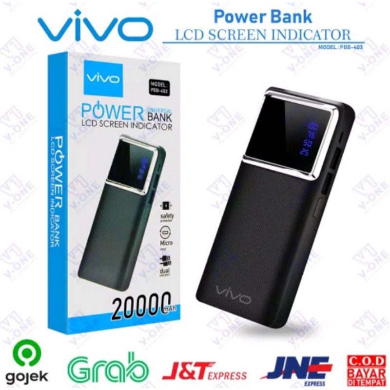 Jual PB POWER BANK VIVO MURAH KAPASITAS 20000 MAH PBB | Shopee Indonesia