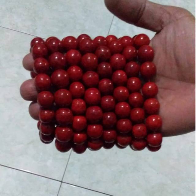 Jual PRODUK Gelang red marjan batu koral karang merah 8 mm BY ALISYAH ...