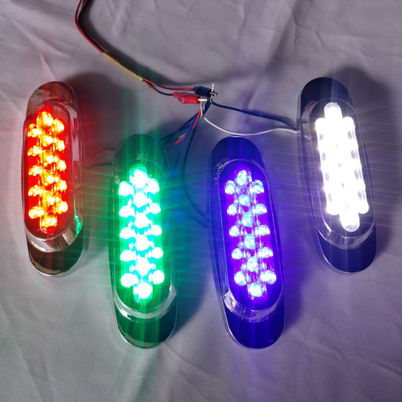 Jual Lampu variasi bam truk oval chrom 16 LED 24V | Shopee Indonesia