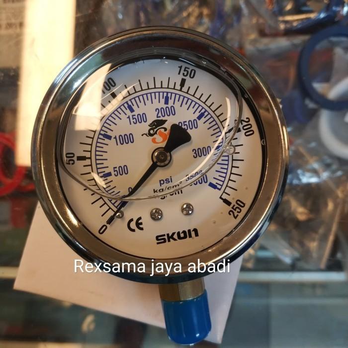 Jual Measuring Pressure Gauge / Manometer 2,5" Merk Skon 250 Bar | Shopee Indonesia