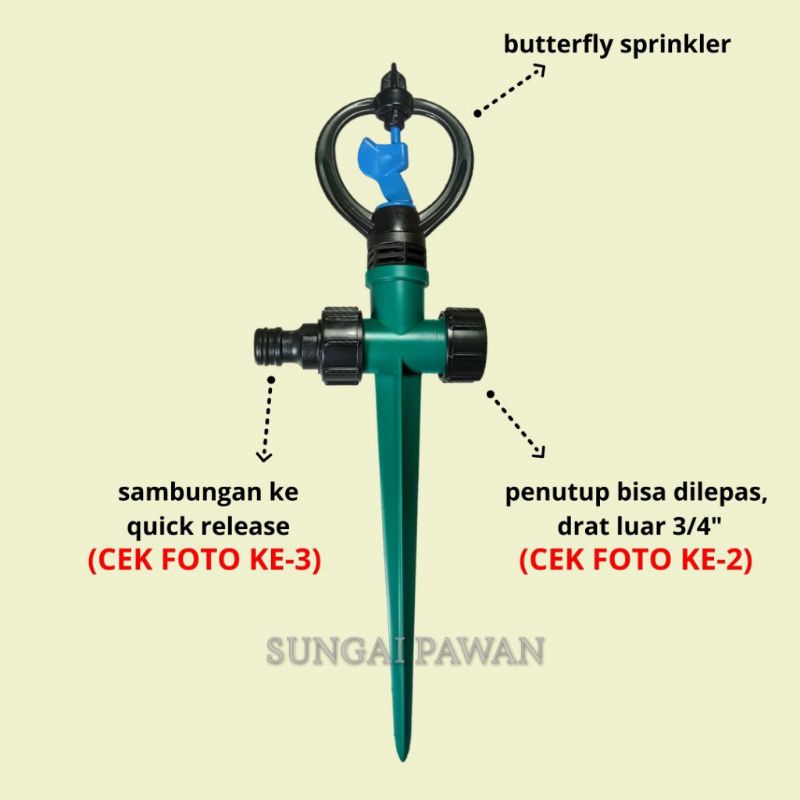 Jual stick stik sprinkler kupu - kupu penyiram tanaman irigasi drat 3/4 ...