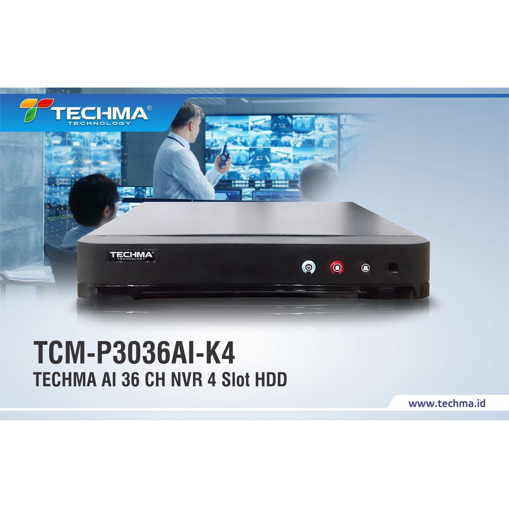 Jual TECHMA 36CH NETWORK VIDEO RECORDING TCM-P3036AI-K (NVR 36CH ...