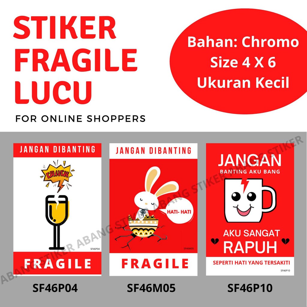 Jual Stiker Fragile Lucu 4 x 6 cm ( Sticker Fragile) | Shopee Indonesia