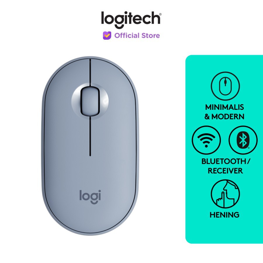 Jual Logitech Pebble Wireless Bluetooth Mouse M350 - Blue | Shopee ...