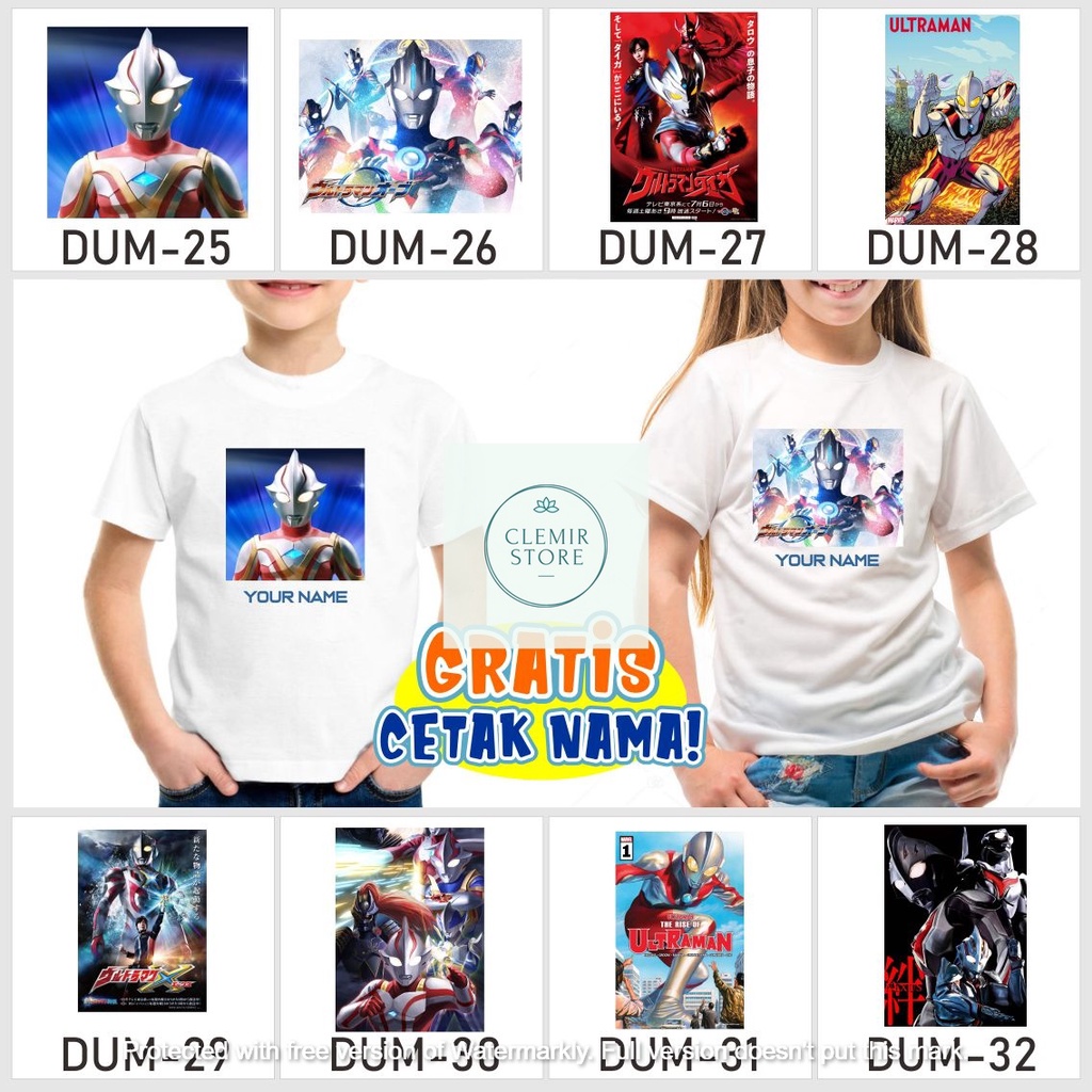 Jual Baju Kaos 3D Anak Ultraman (Dum 25 - Dum 32) Untuk Usia 1-12 Tahun ...