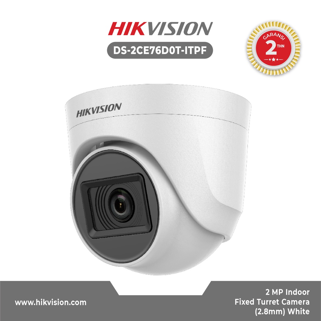 Jual HIKVISION - DS-2CE76D0T-ITPF Camera CCTV 2MP Indoor Fixed Turret Original | Shopee Indonesia