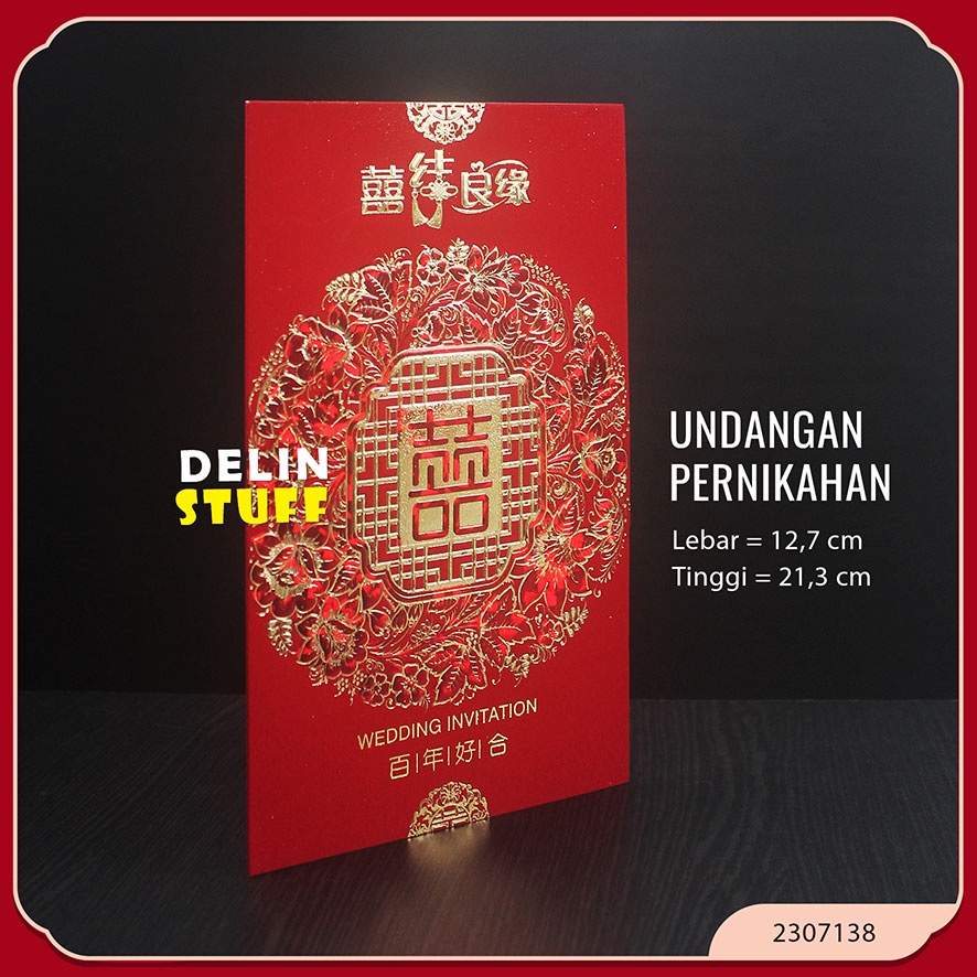 Jual Undangan Pernikahan Sangjit / Cover Wedding Invitation Shuang Xi ...