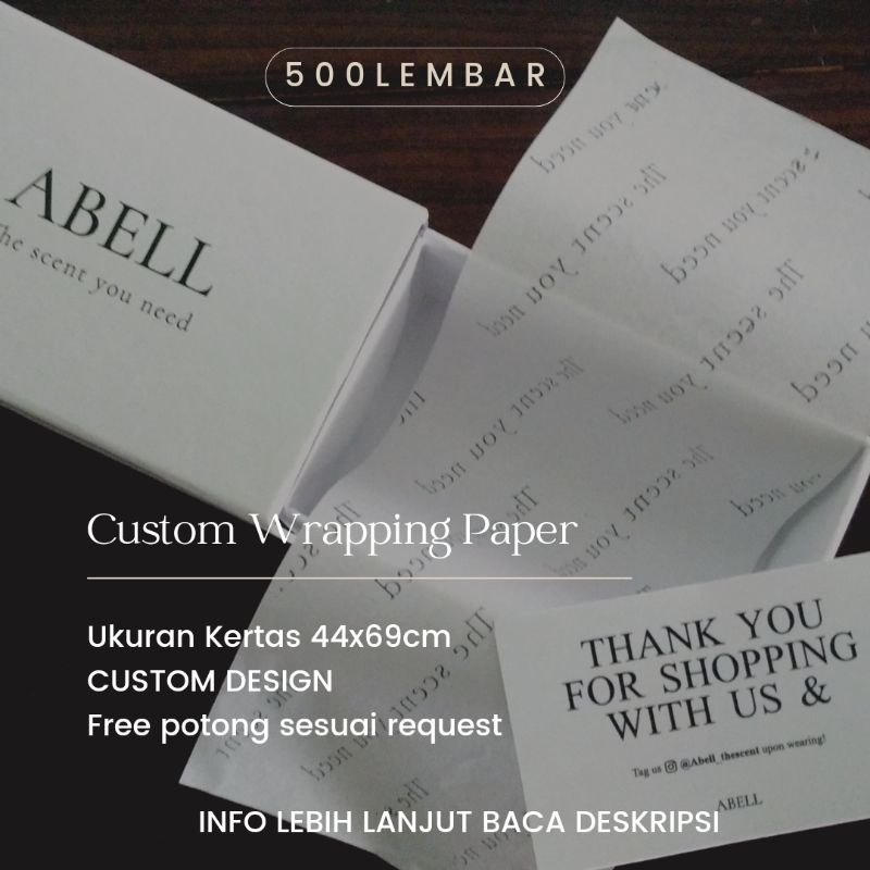 Jual Custom Wrapping Paper kertas tissu doorslag | Shopee Indonesia