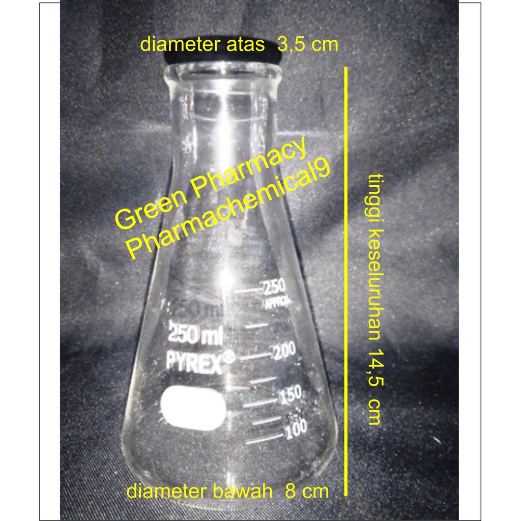 Jual labu erlenmeyer 250 ml pyrex | Shopee Indonesia